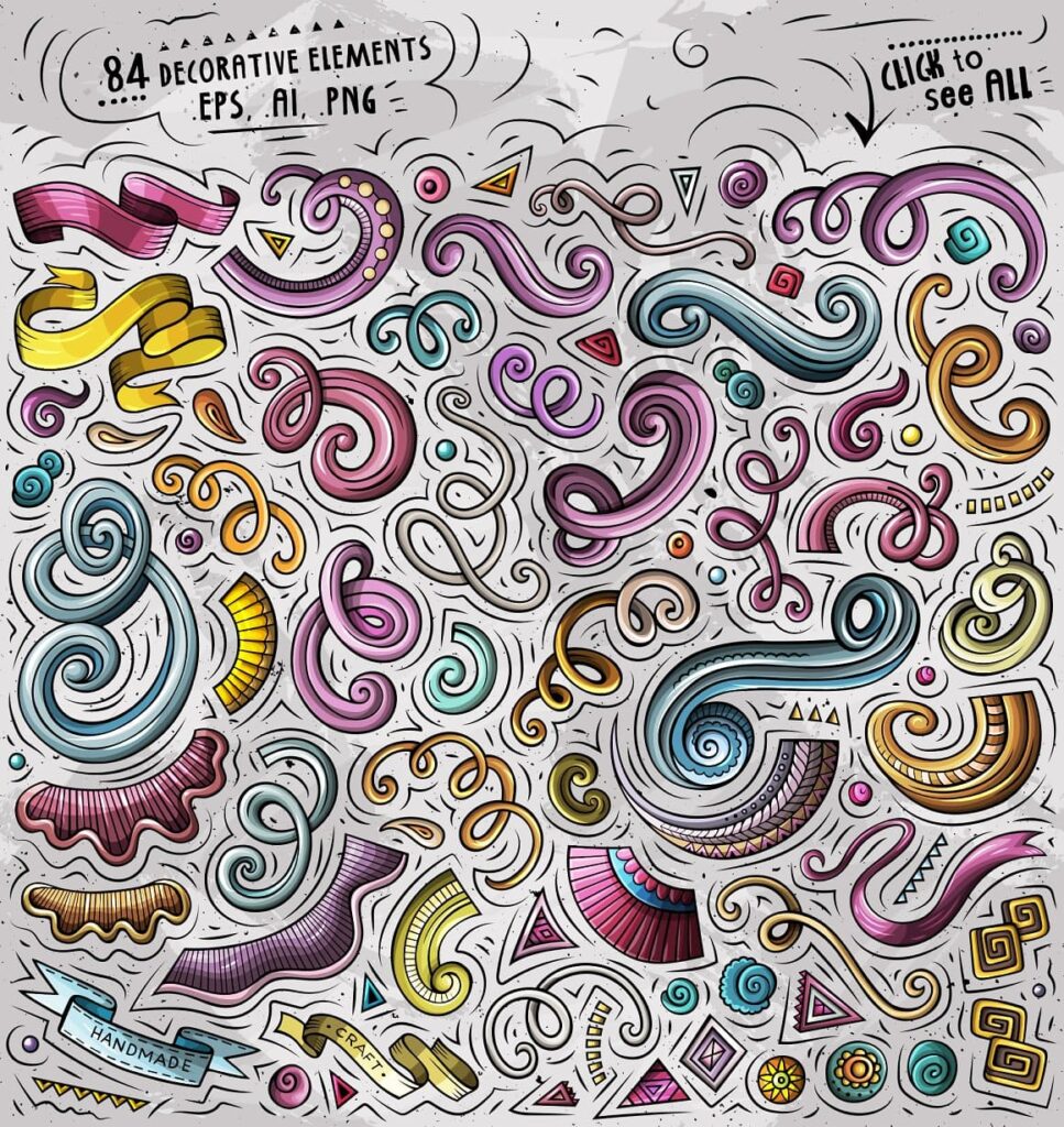 Handmade Cartoon Objects Set – MasterBundles