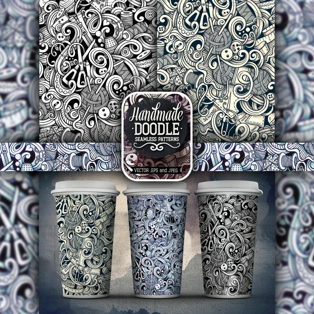 Handmade Graphics Doodles Patterns – MasterBundles