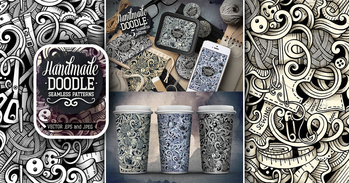 Handmade Graphics Doodles Patterns – MasterBundles