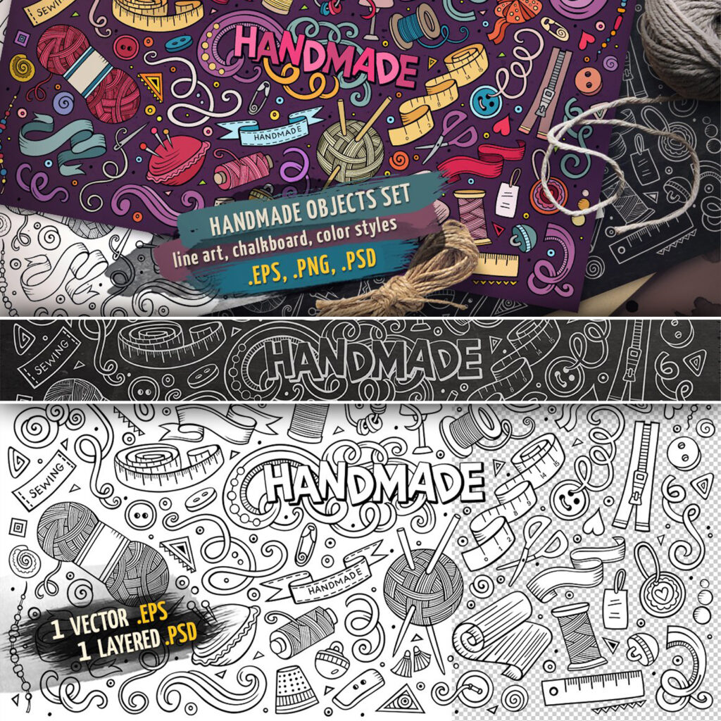 Handmade Objects & Elements Set – MasterBundles