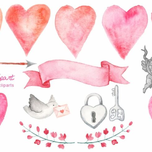 Valentines Day Heart Clipart Set | Master Bundles