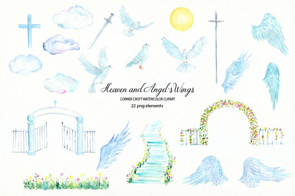 Heaven, Angel's Wings Illustration – MasterBundles