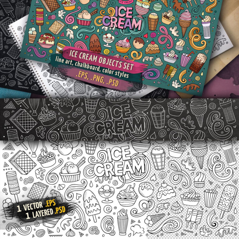 Ice Cream Objects & Elements Set – MasterBundles