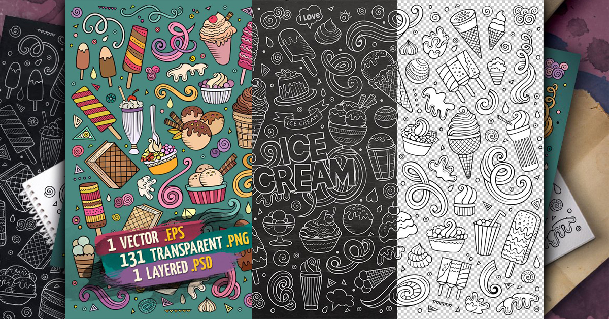 Ice Cream Objects & Elements Set – MasterBundles