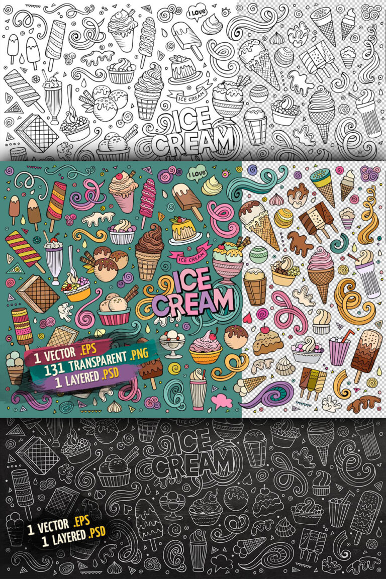 Ice Cream Objects & Elements Set – MasterBundles