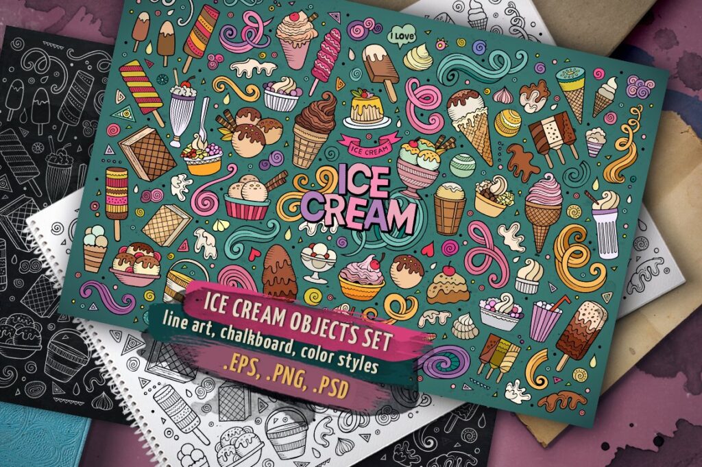 Ice Cream Objects & Elements Set – MasterBundles