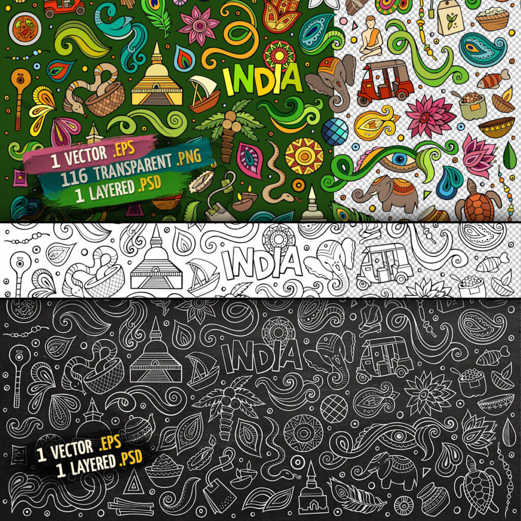 India Objects & Elements Set – MasterBundles