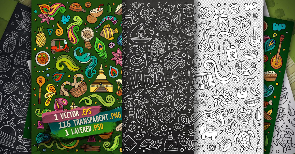 India Objects & Elements Set – MasterBundles