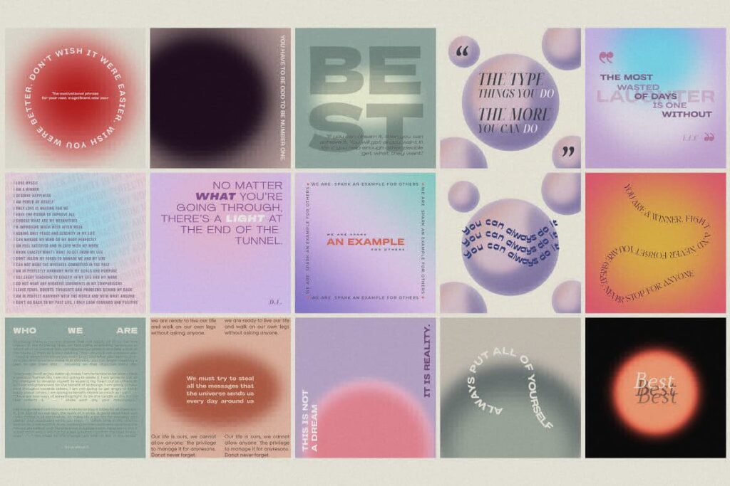Instagram Gradient Quotes PS + Canva – MasterBundles