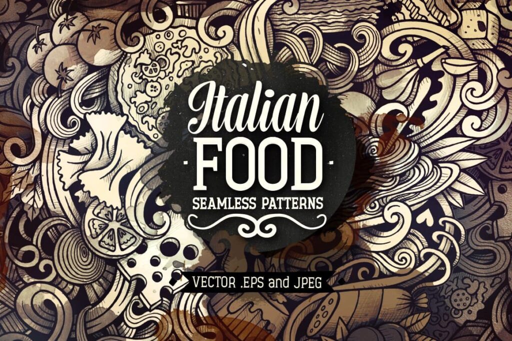 Italian Food Graphics Patterns – MasterBundles