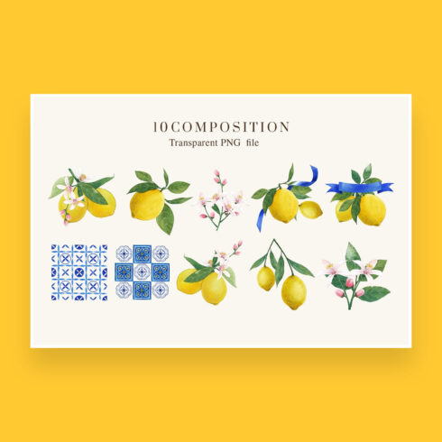 Italian Lemon Tile Watercolor – MasterBundles