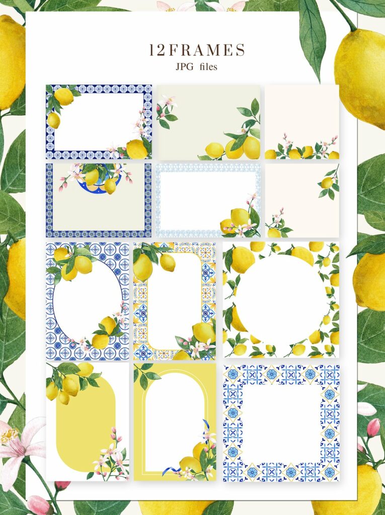 Italian Lemon Tile Watercolor – MasterBundles