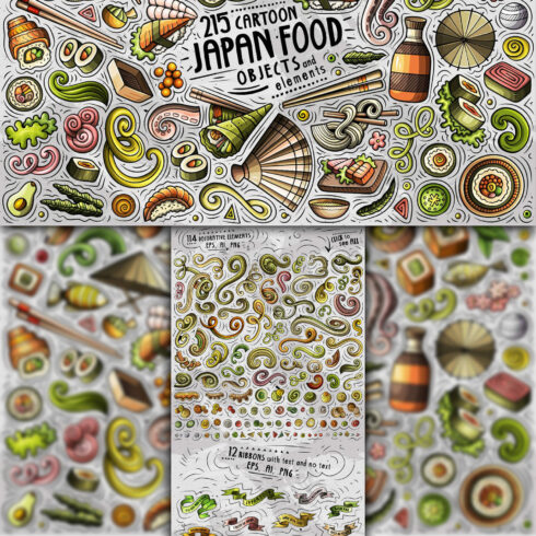 Japan Food Cartoon Objects Set – MasterBundles