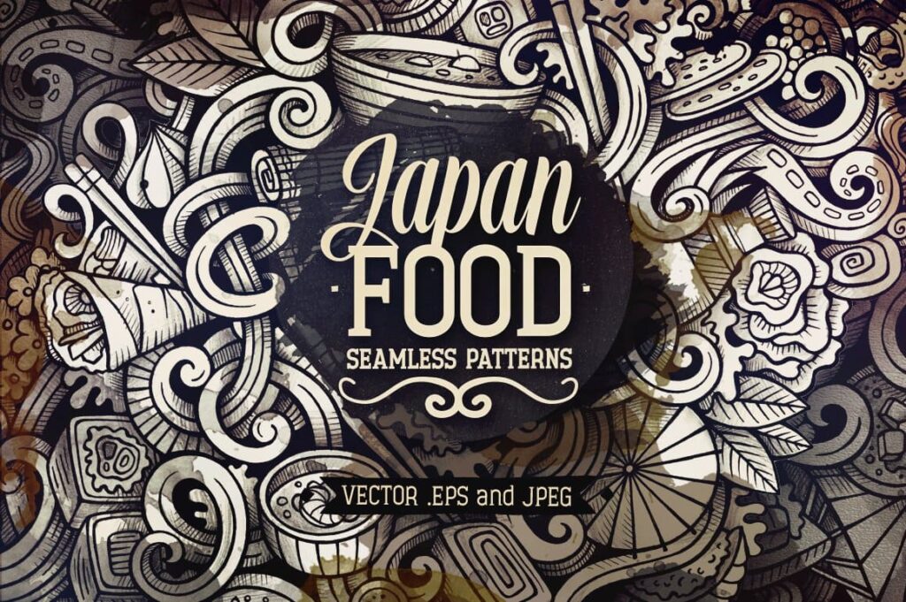 Japan Food Graphics Patterns – MasterBundles