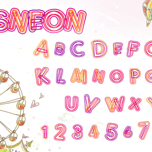 Kids Neon Font | Master Bundles