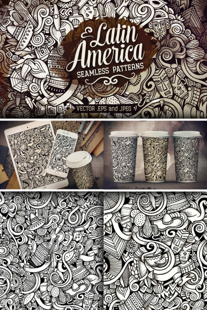 Latin American Graphics Patterns – MasterBundles