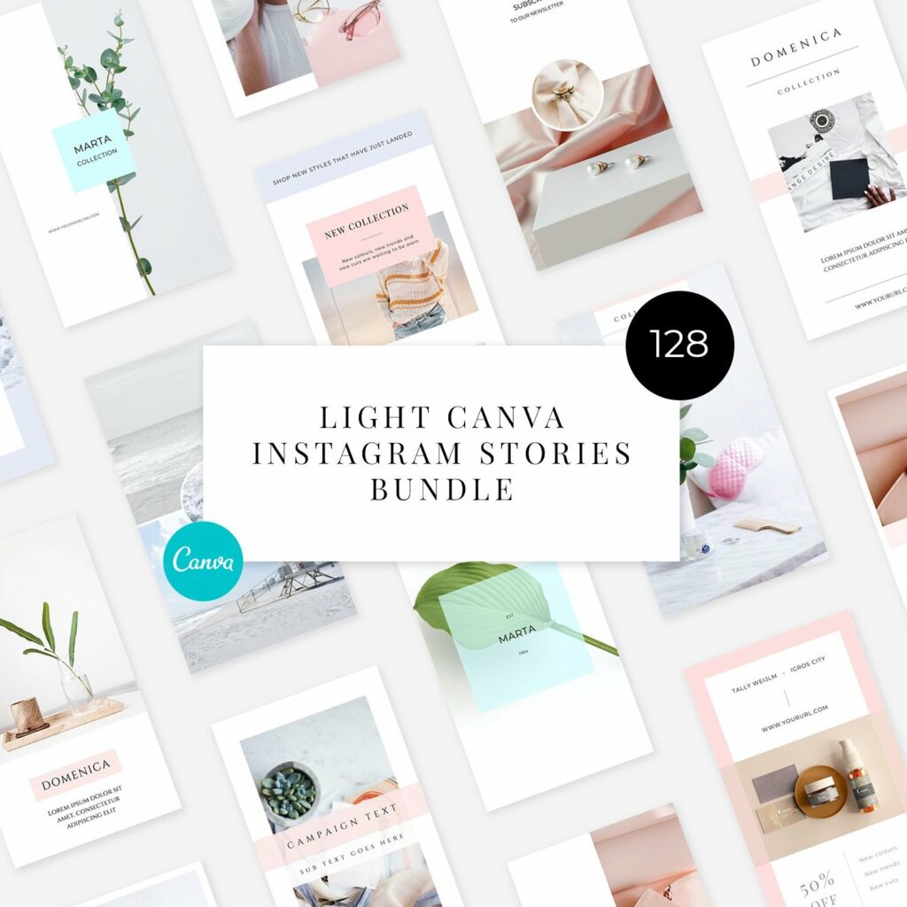 128 Light CANVA Instagram Stories Bundle – MasterBundles