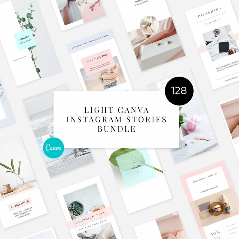 128 Light CANVA Instagram Stories Bundle – MasterBundles