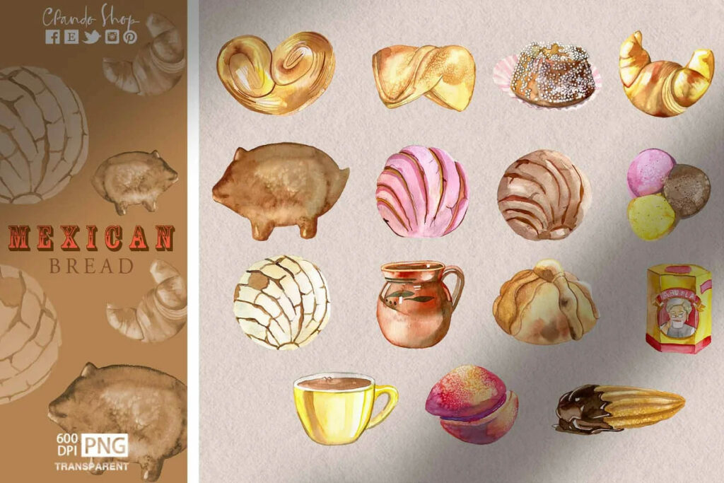 Mexican Pastry, Mexican Food Concha – MasterBundles