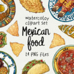 Mexican Watercolor Food Clipart | Master Bundles