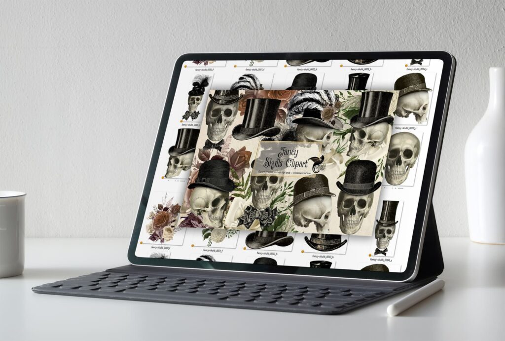 Fancy Skulls Clipart – MasterBundles