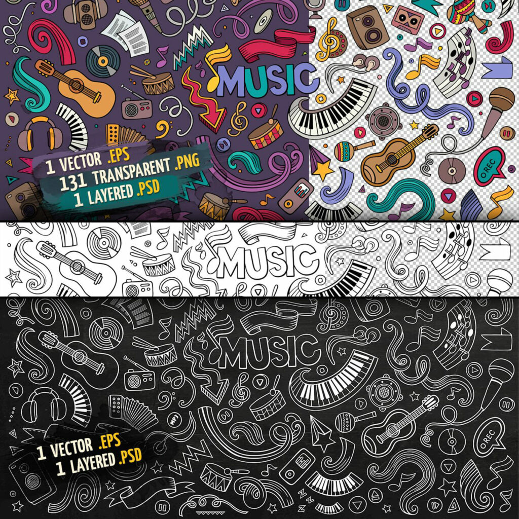 Musical Objects & Elements Set – MasterBundles