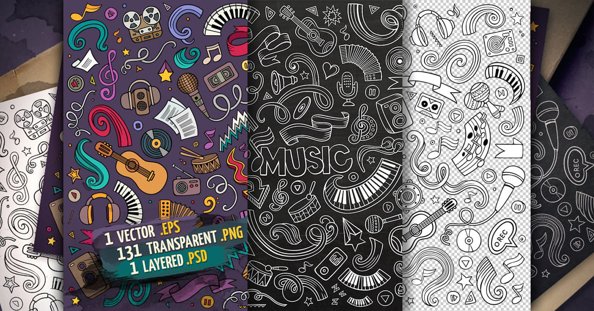 Musical Objects & Elements Set – MasterBundles