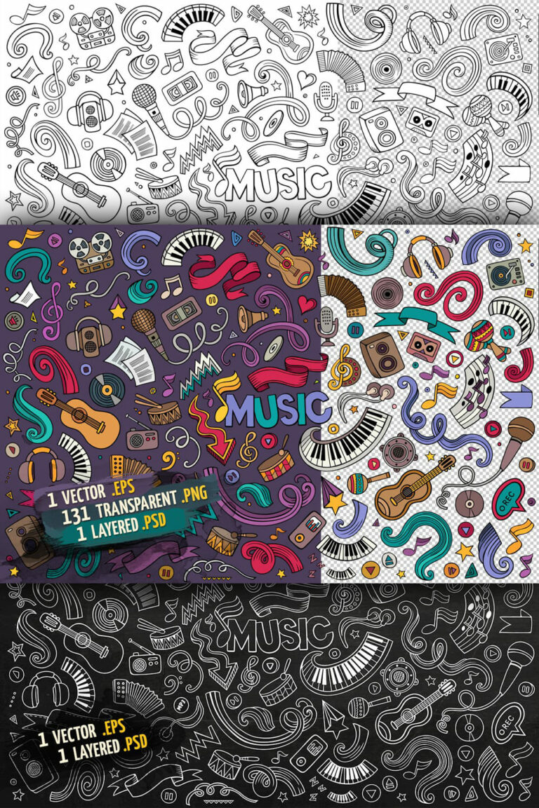 Musical Objects & Elements Set – MasterBundles