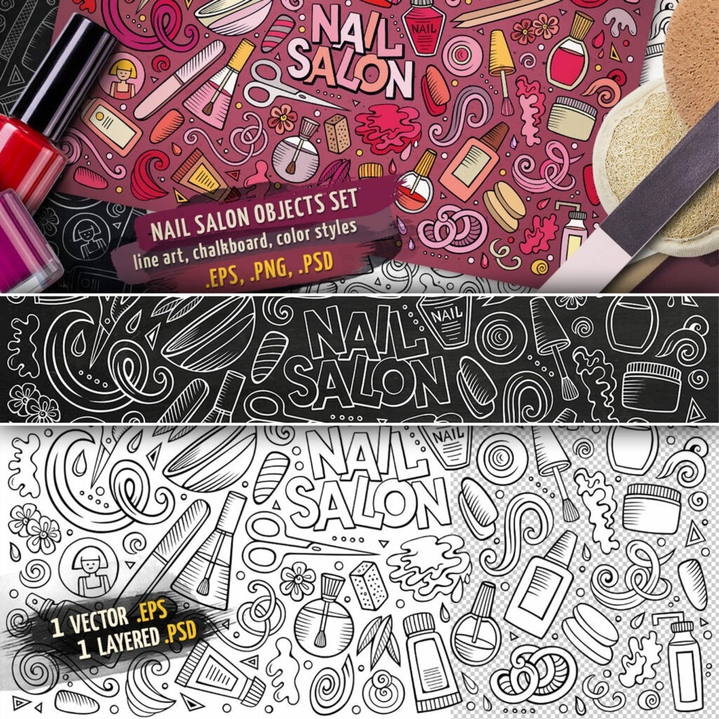 Nail Salon Objects Set – MasterBundles