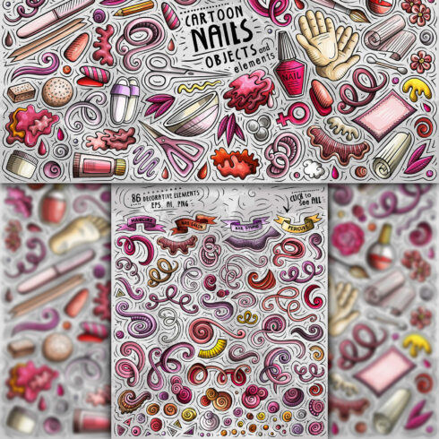 Nail Studio Cartoon Objects Set – MasterBundles