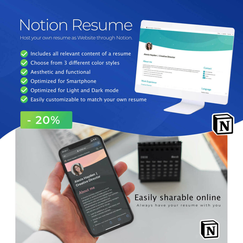 Notion Resume Template – MasterBundles