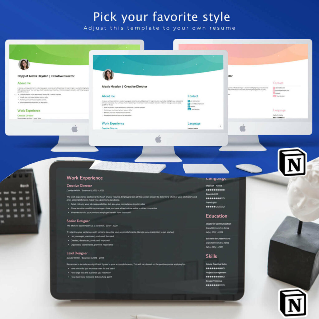 Notion Resume Template – MasterBundles