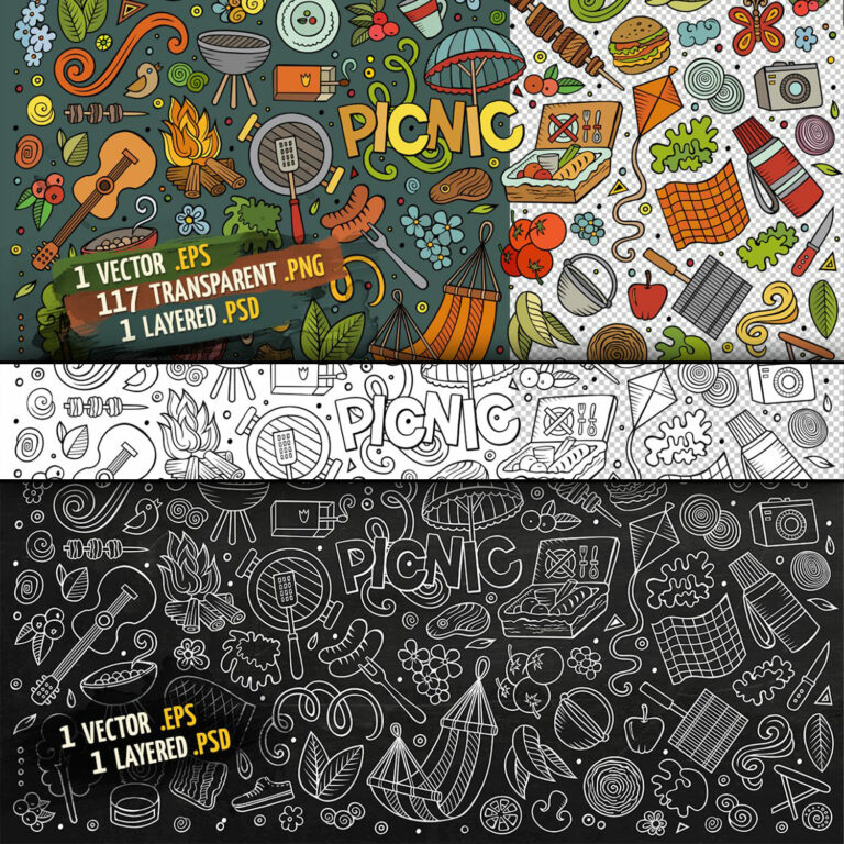 Picnic Objects & Symbols Set – MasterBundles