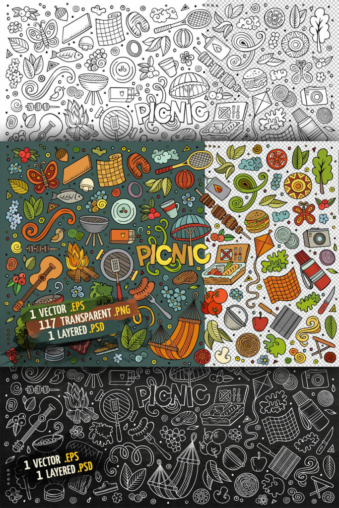 Picnic Objects & Symbols Set – MasterBundles