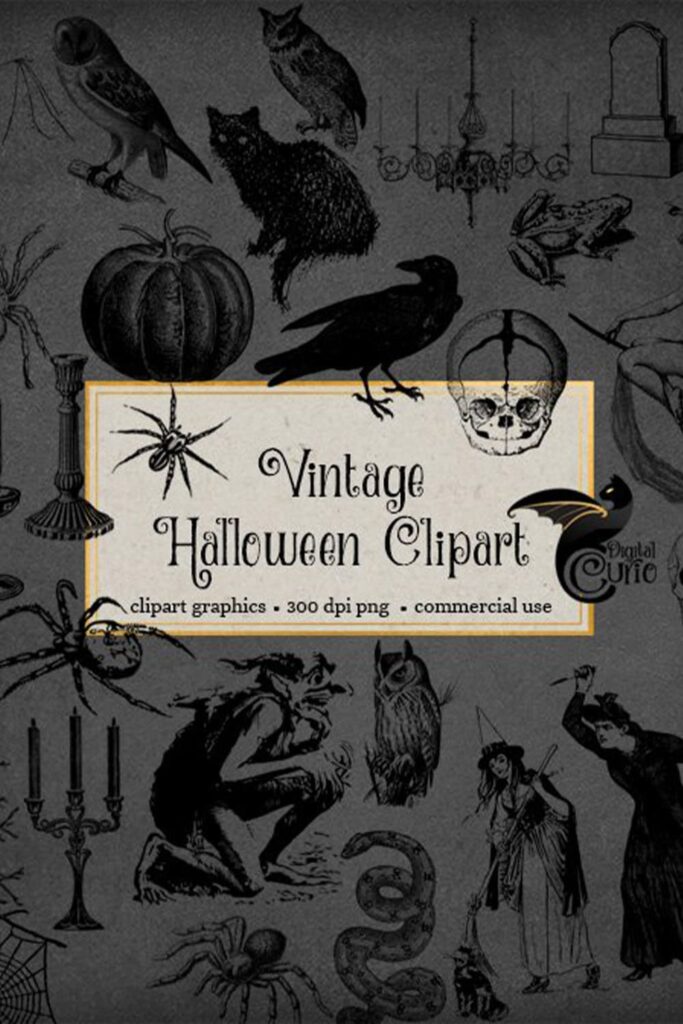 Vintage Halloween Clipart – MasterBundles