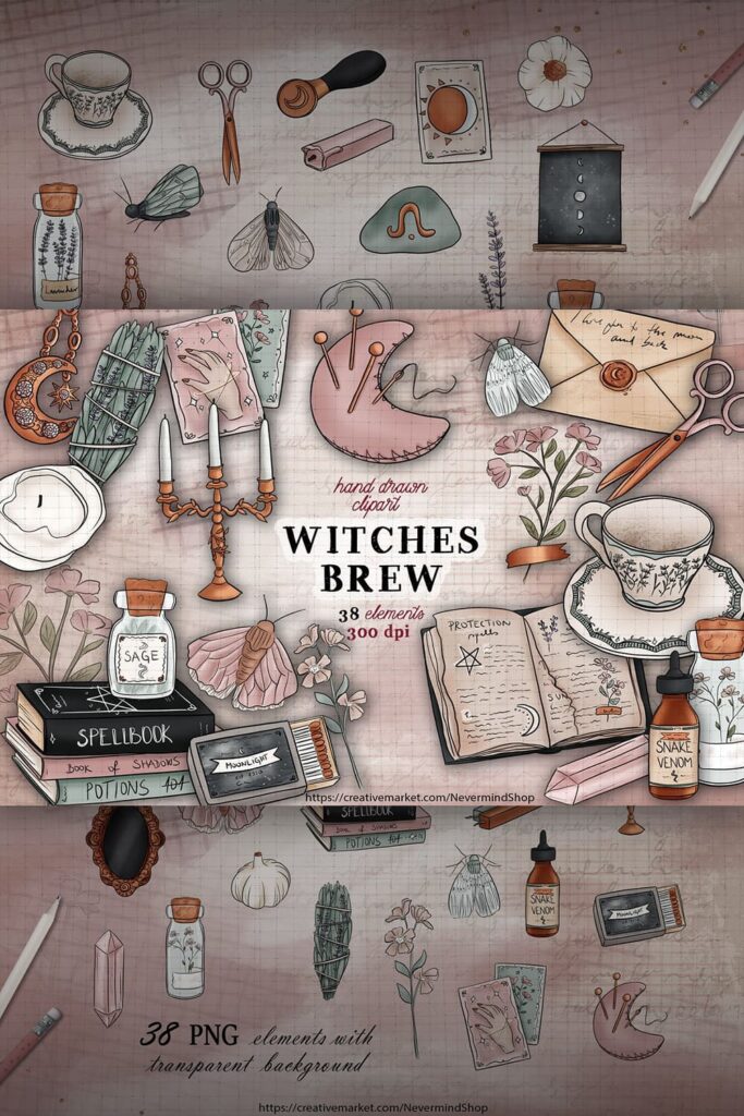 Witches Brew Clipart Kit – MasterBundles