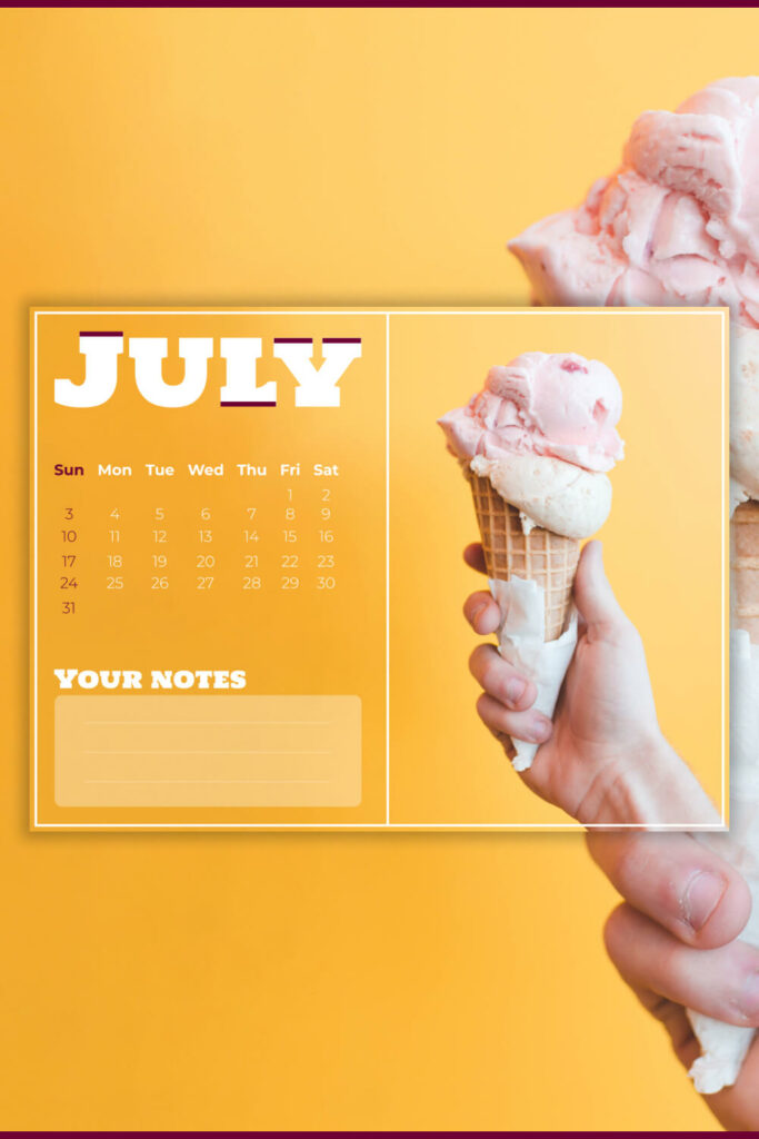 Free Blank July Calendar – MasterBundles