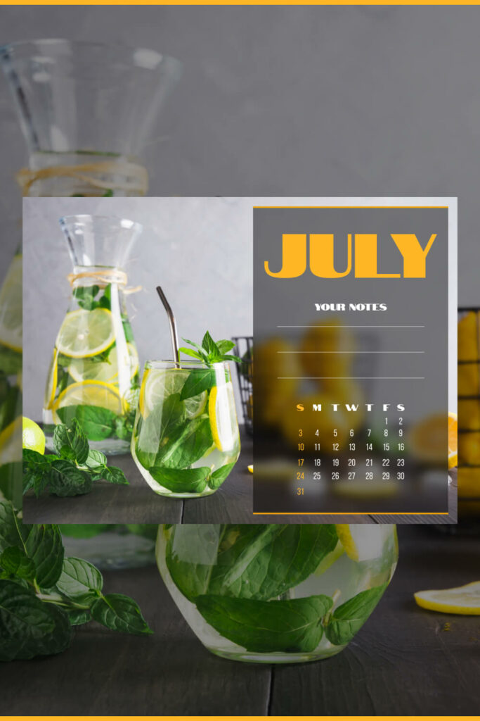 Fully Editable Free July Calendar – MasterBundles