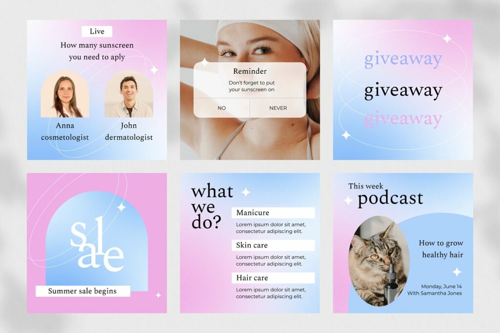 Gradient Instagram Template Canva – MasterBundles