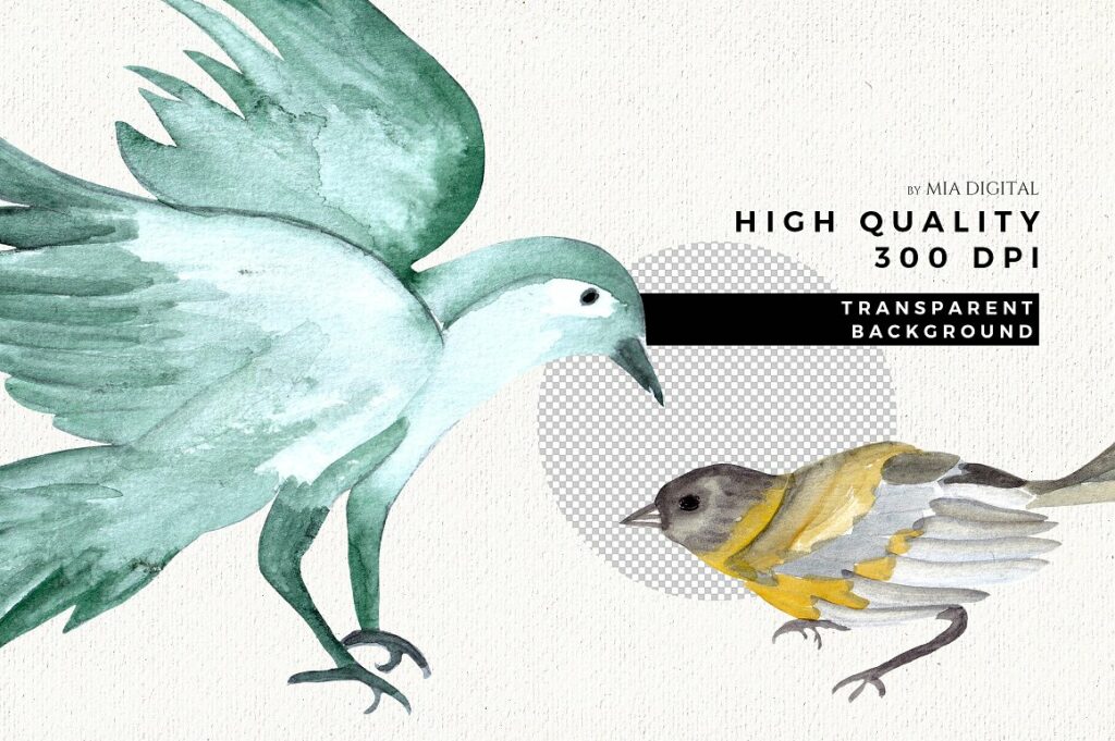 Watercolor Birds Clipart Set – MasterBundles