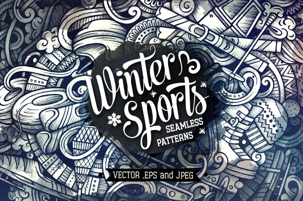 Winter Sports Graphics Patterns – MasterBundles
