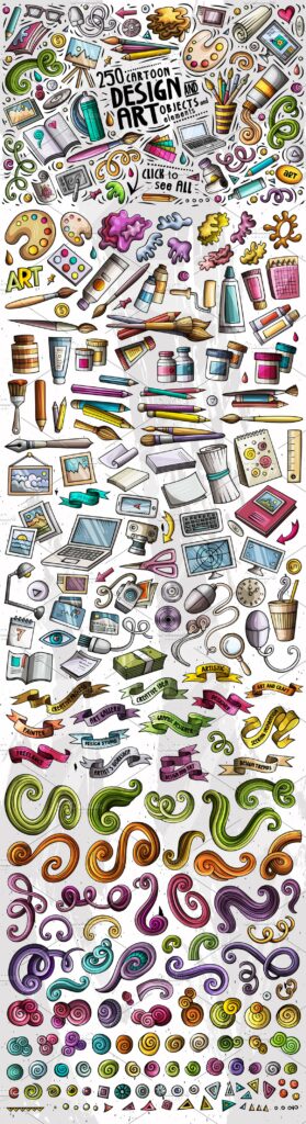 Design & Art Cartoon Doodle Big Pack – MasterBundles