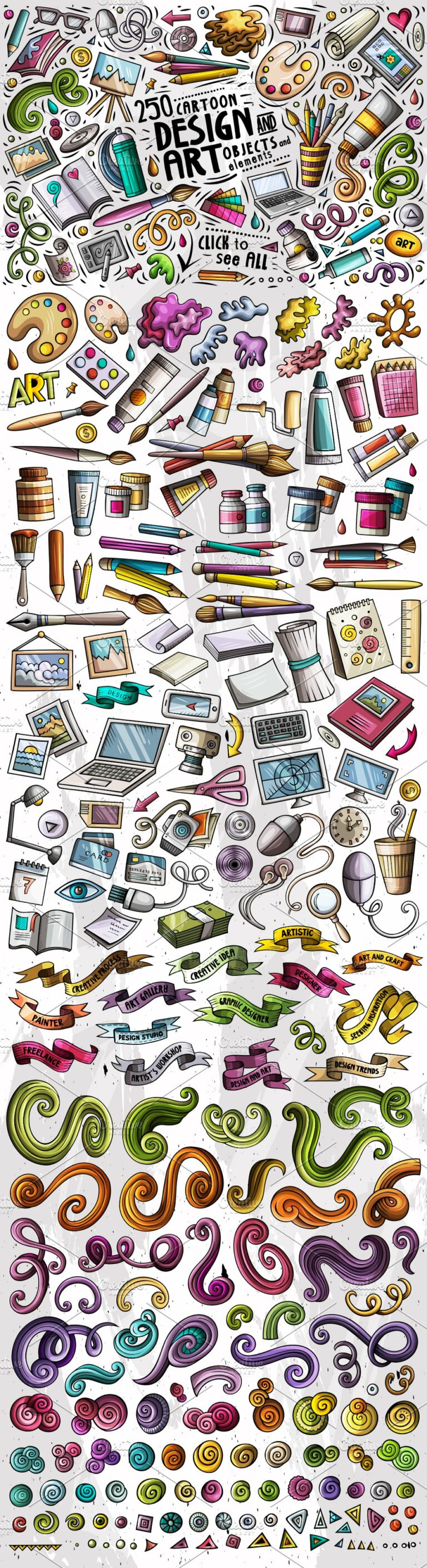 Design & Art Cartoon Doodle Big Pack – MasterBundles