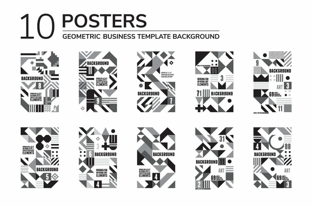 20 Geometric Posters & 70 Shapes – MasterBundles