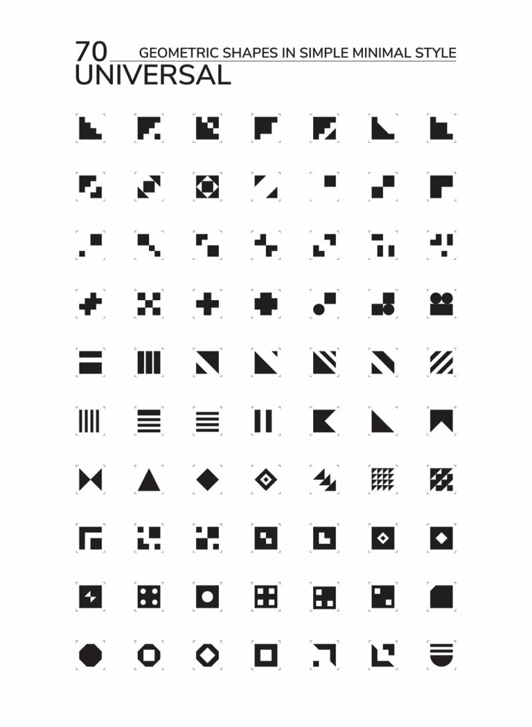 20 Geometric Posters & 70 Shapes – MasterBundles