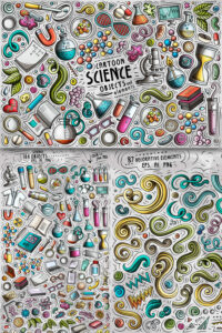 Science Cartoon Objects Set | Master Bundles