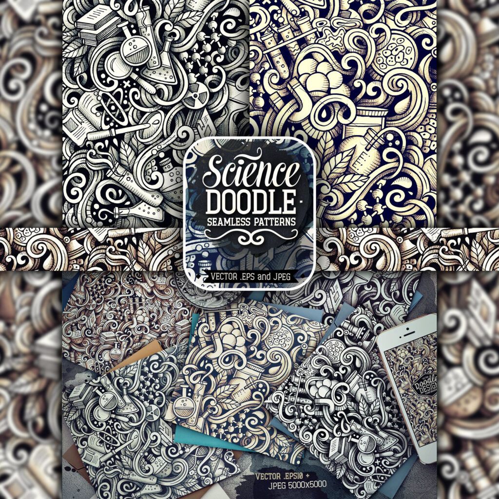 Science Graphic Doodle Patterns – MasterBundles