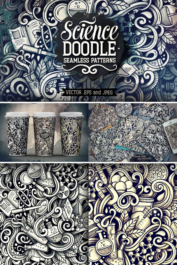 Science Graphic Doodle Patterns – MasterBundles