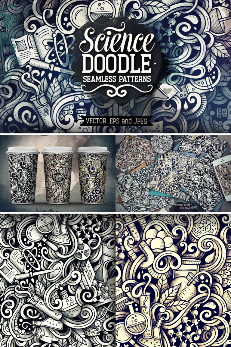 Science Graphic Doodle Patterns – MasterBundles
