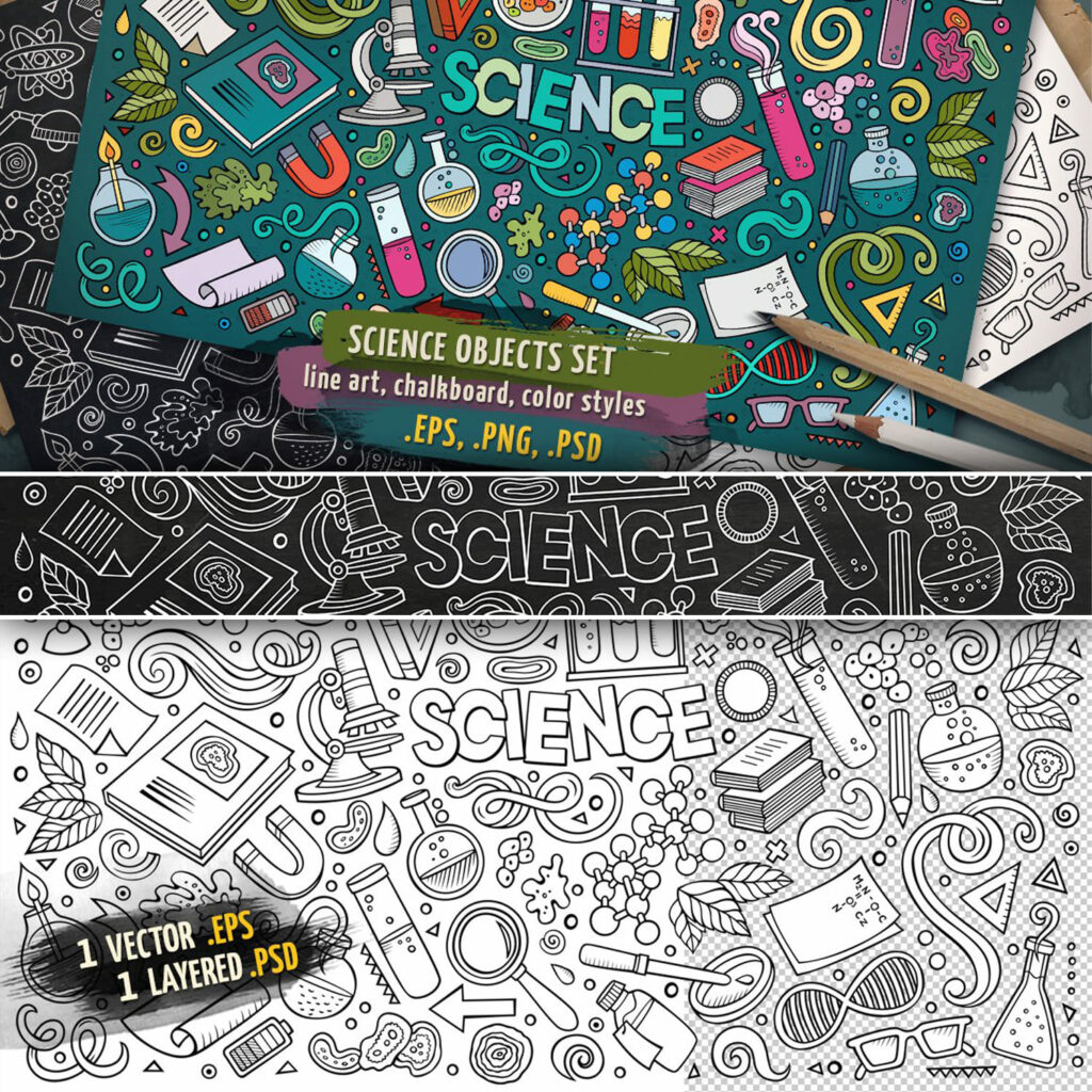 Science Objects & Elements Set – MasterBundles